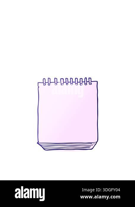 jumping motion animation of freehand drawn cartoon notepad Stock Video ...