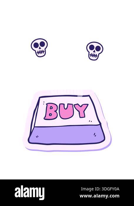 spinning skulls animation of sticker of a cartoon computer key buy ...