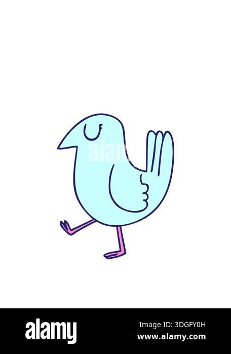 jumping motion animation of quirky cartoon yellow bird Stock Video ...