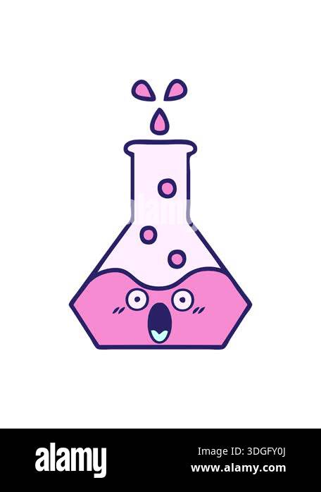 shine light effect animation of cute cartoon of a science beaker Stock ...