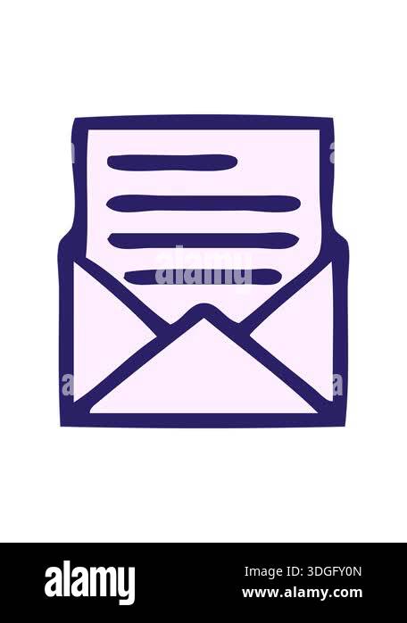 jiggle and pause animation of cute cartoon of a letter and envelope ...