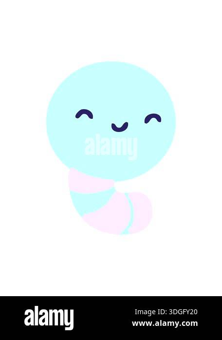 jiggle and pause animation of cute little worm Stock Video Footage - Alamy