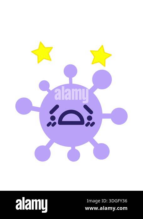 spinning stars animation of unhappy shocked virus Stock Video Footage ...