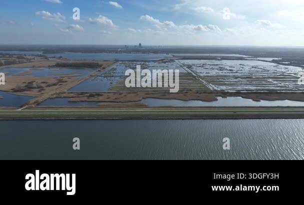 Oostvaardersplassen large marsh area with reed plains, rough grasslands ...
