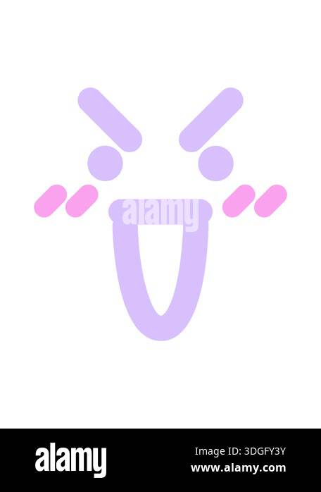 neon light effect animation of victorious mean face icon Stock Video ...