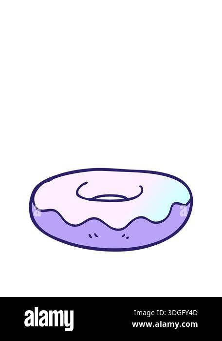 stretching up animation of cartoon doodle iced donut Stock Video ...