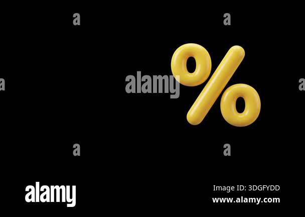 Percentage symbol animation on black for sales and discount promotion ...