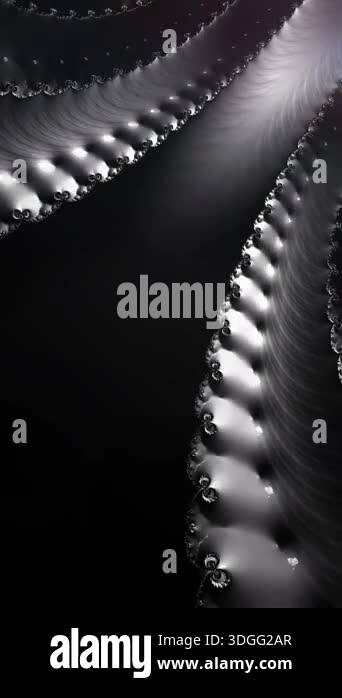 Abstract fractal black and white wave, flowing colors. Loop able modern ...
