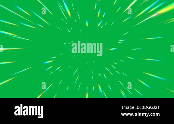 High-quality space travel VFX animation isolated on a clean green ...