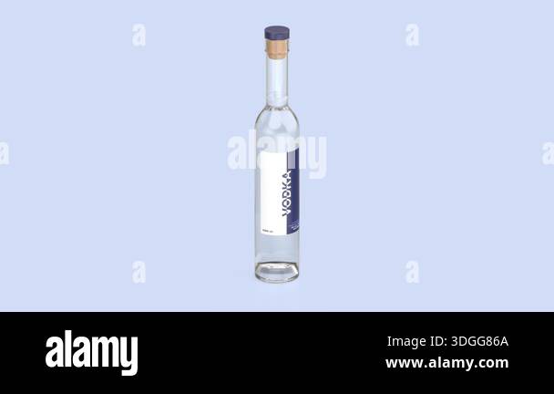 Tall vodka bottle on light blue background Stock Video Footage - Alamy