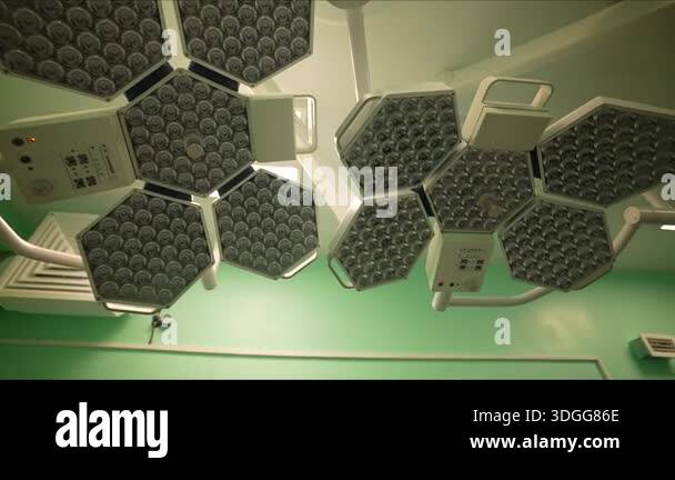 Modern surgical LED spotlight in a sterile operating room Stock Video ...