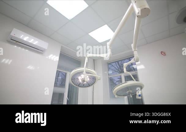 Modern surgical LED spotlight in a sterile operating room Stock Video ...