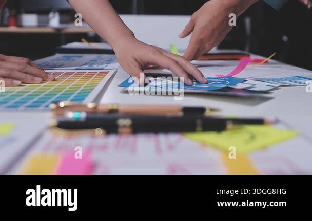 team of UI UX web designer are working together to develop mobile ...