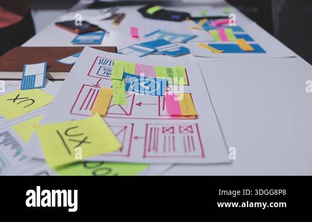 team of UI UX web designer are working together to develop mobile ...