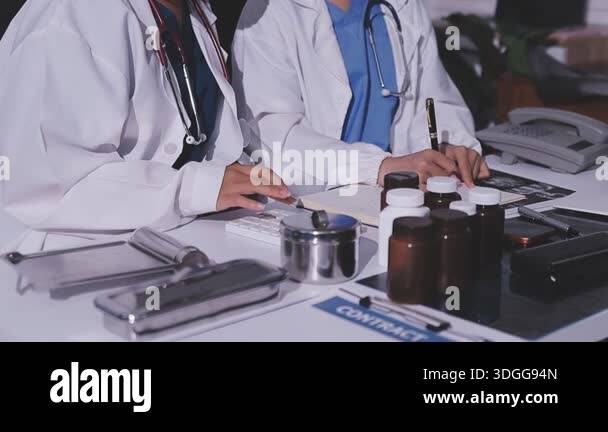 Medical staff team african american meeting discussing chest x-ray film ...