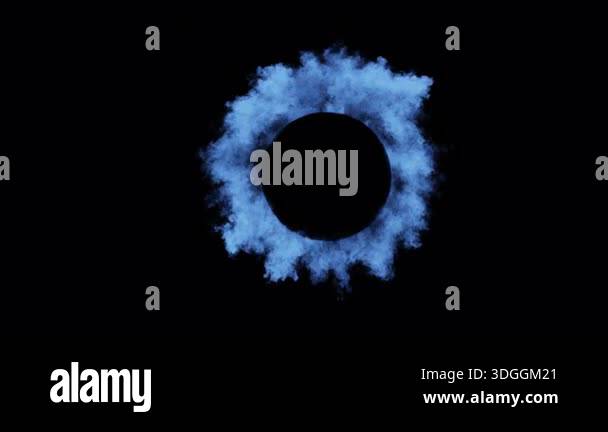 Blue smoke shockwave reveal VFX element Stock Video Footage - Alamy