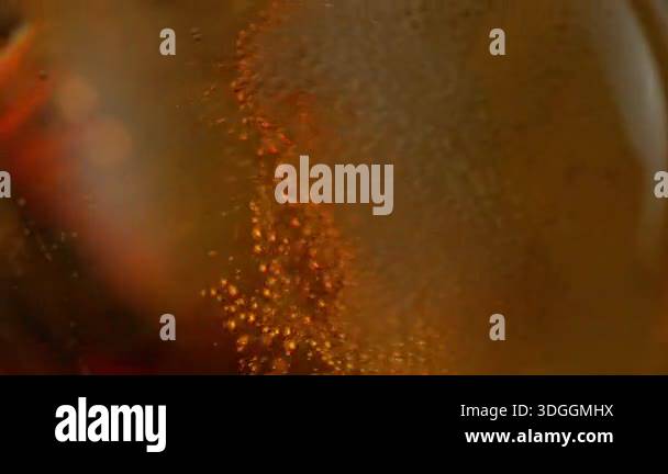 Super Slow Motion Shot of Rippling Fresh Beer With Bubbles at 1000fps ...