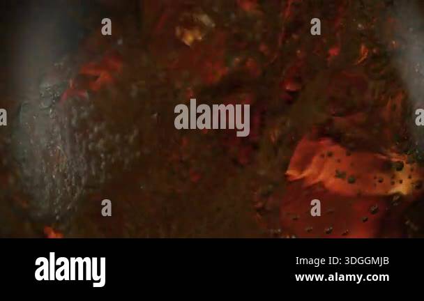 Super Slow Motion Detail Shot of Waving Cola Lemonade Background at ...