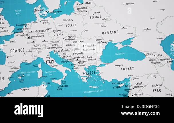 European countries on the world map. 4K animation Stock Video Footage ...