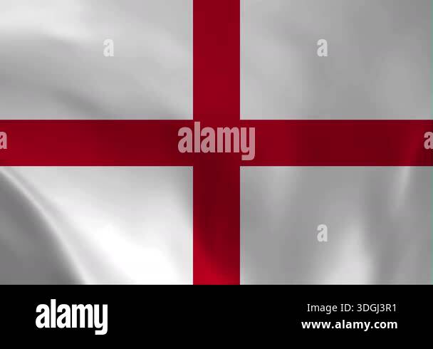 High definition 3D animation of the English flag waving gracefully ...
