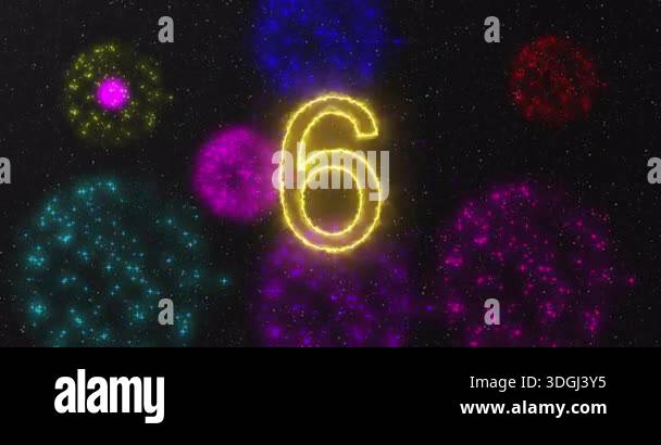 4K Luxurious neon New Year 2026 countdown animation. 2026 New Year Top ...