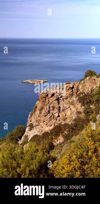 Beautiful landscape of southern Cyprus featuring rocky coastline, blue ...