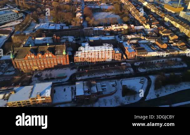 Newcastle upon Tyne: 4th Jan 2026: Panning drone shot of St James ...