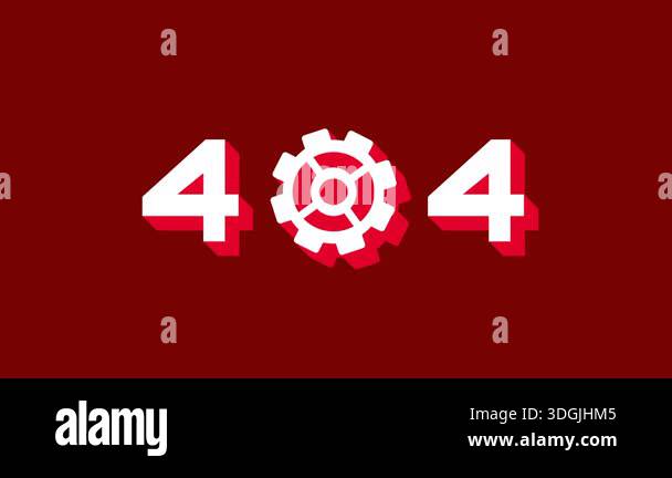 The classic error code four zero four is displayed with a gear ...