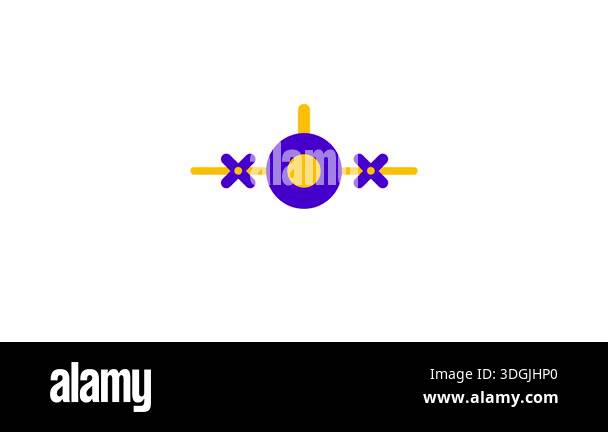 The purple circular object with golden accents and wing-like ...