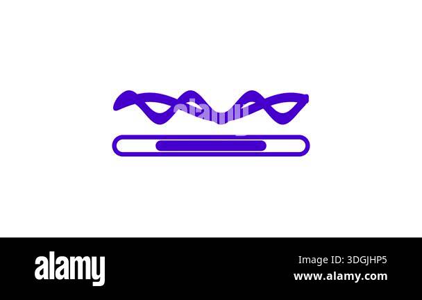 Wavy lines ripple above a purple progress bar on a white backdrop to ...