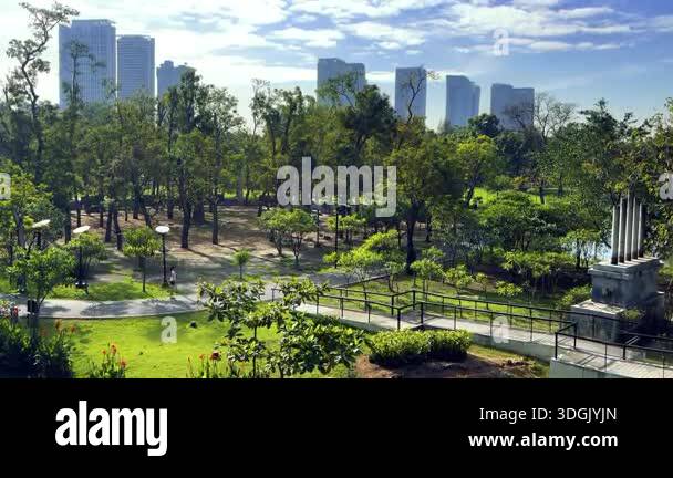 Rot Fai Park (Wachirabenchatat), filmed in the morning. The scene ...