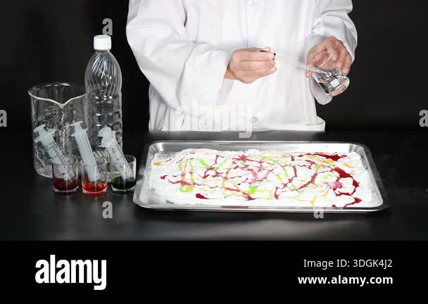Chemical reaction demonstration using common household items Stock ...