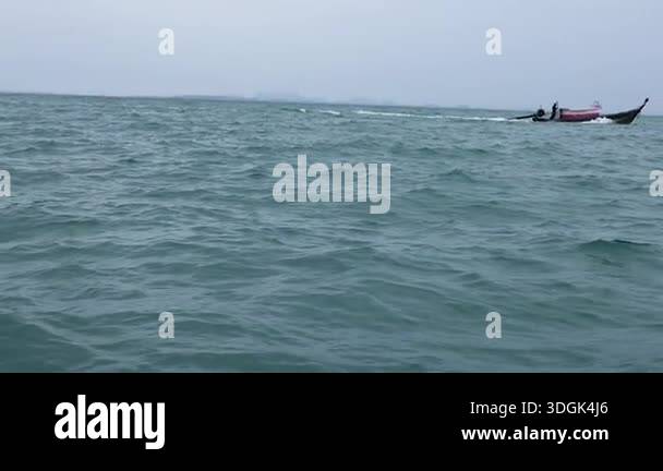 Boat gliding across the sea near Krabi, Thailand Stock Video Footage ...