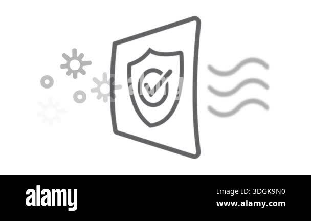 Micro clean air filtration, icon, vector Stock Video Footage - Alamy