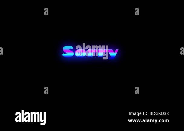 Sorry text animation in neon color on black screen Stock Video Footage ...