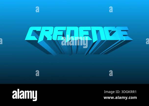 Seamless loop animation of 3D typography with Credence symbol and ...