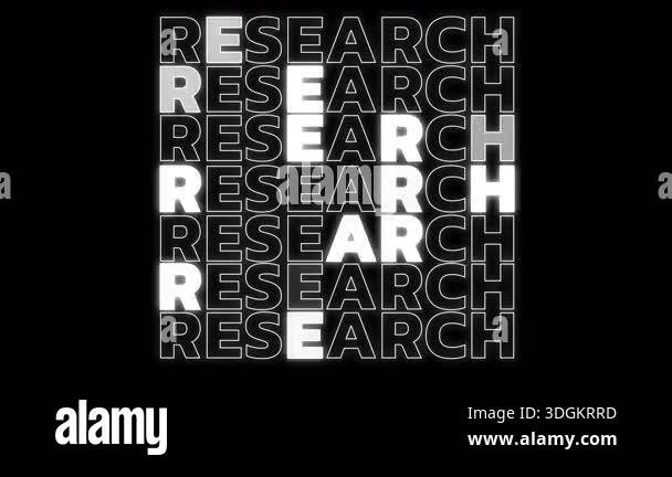 Concept Word Research Flicker Effect Typography Text Animation 4k video ...