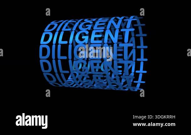 Diligent symbol in sleek 3D typography animation, rotating cylinder ...