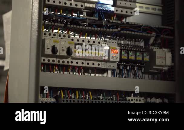 Electrical Control Panel with Circuit Breakers, Relays and Industrial ...