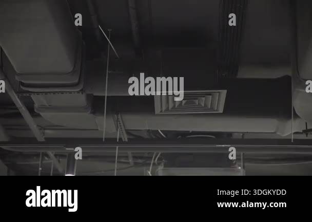 Modern HVAC Ceiling System With Cassette Air Conditioning Unit in ...