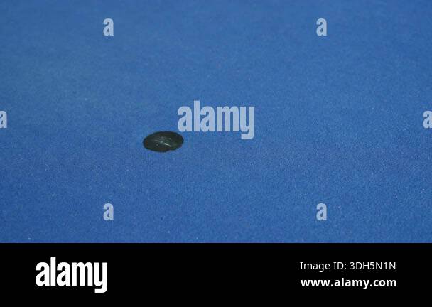 Cue Ball is Placed on Spot on Pool Table Before Starting Game Stock ...