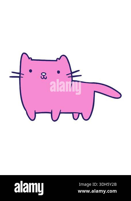 vibrating motion animation of a cat cartoon drawing Stock Video Footage ...