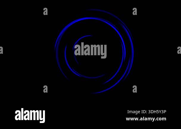 Circling blue arcs motion graphics with plain black background Stock ...
