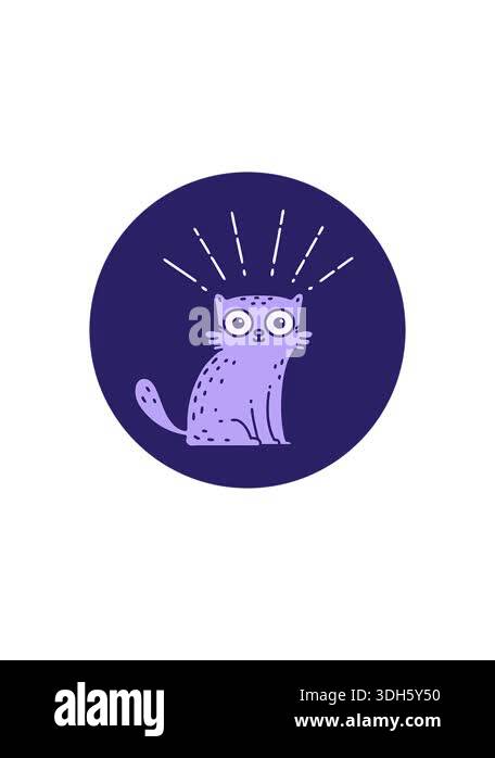 sales flash animation of icon of a tattoo style surprised cat Stock ...