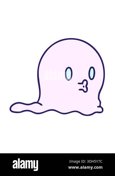 vibrating motion animation of cartoon of a spooky ghost just floating ...