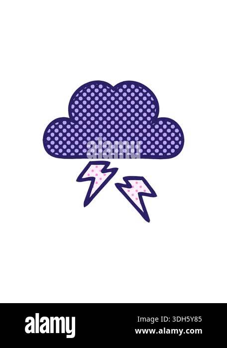 popping motion animation of a cartoon of a storm cloud Stock Video ...