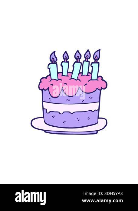 starburst effect animation of cartoon birthday cake Stock Video Footage ...