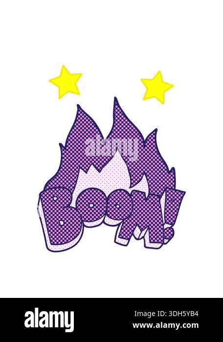 spinning stars animation of freehand drawn comic book style cartoon ...