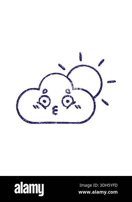 shine light effect animation of Raincloud And Sun Charcoal Drawing ...