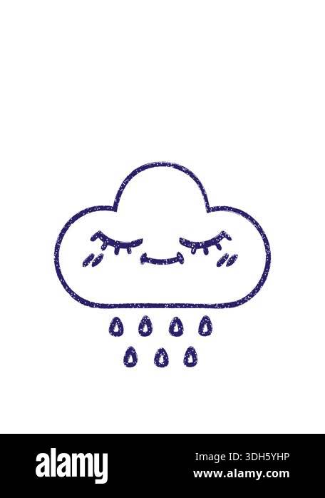 stretching up animation of Storm Cloud Charcoal Drawing Stock Video ...